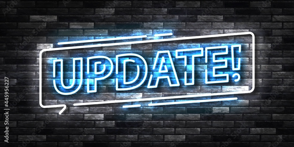 Vector realistic isolated neon sign of Update logo for template ...