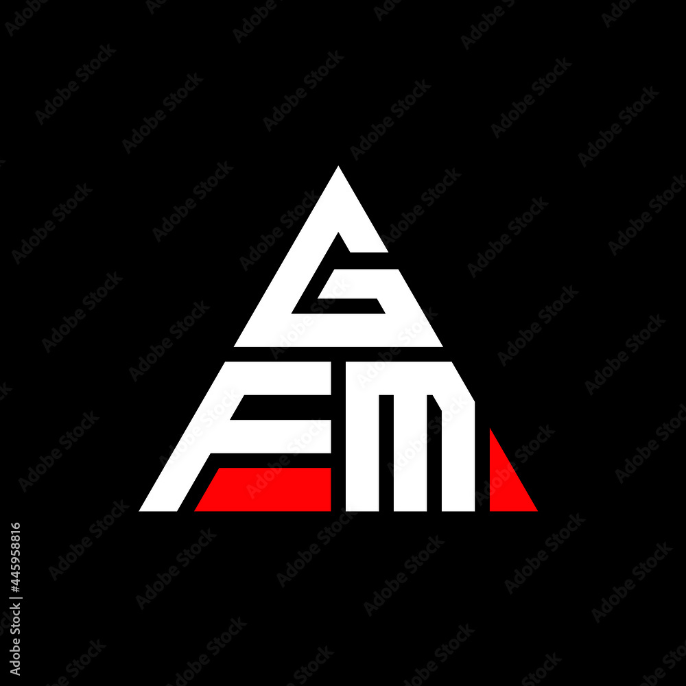 GFM triangle letter logo design with triangle shape. GFM triangle logo ...