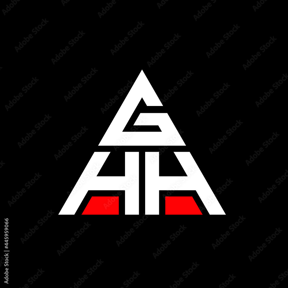 GHH triangle letter logo design with triangle shape. GHH triangle logo ...