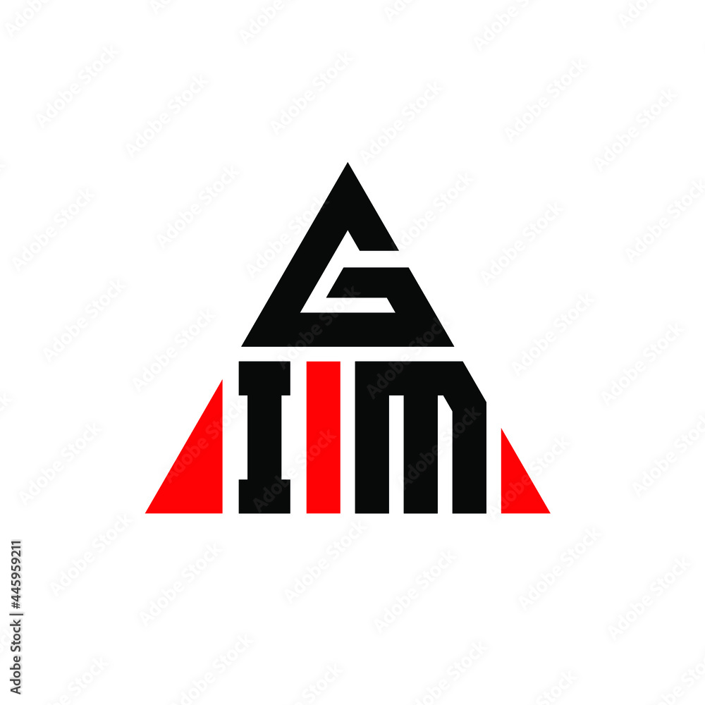 GIM triangle letter logo design with triangle shape. GIM triangle logo ...