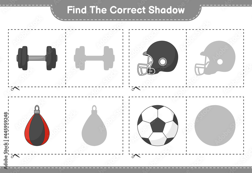 Find the correct shadow. Find and match the correct shadow of Soccer ...