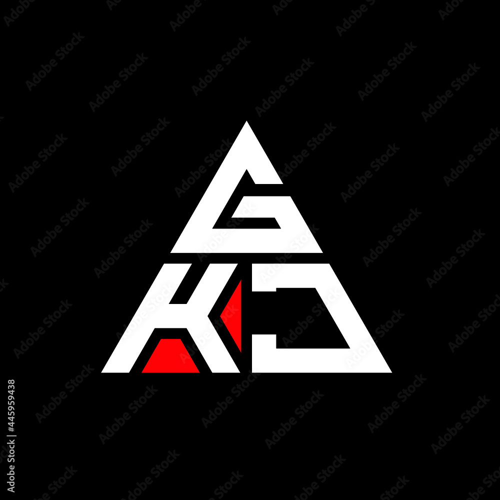 GKJ triangle letter logo design with triangle shape. GKJ triangle logo ...