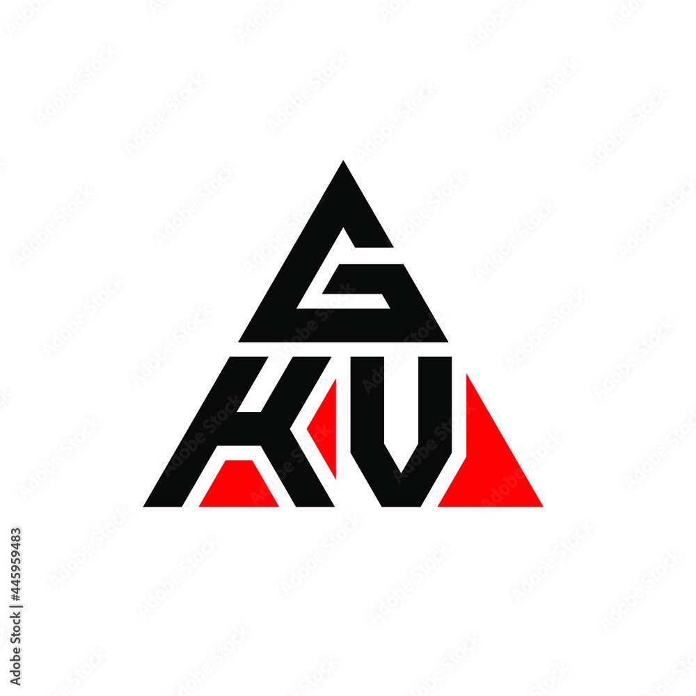 GKV triangle letter logo design with triangle shape. GKV triangle logo ...