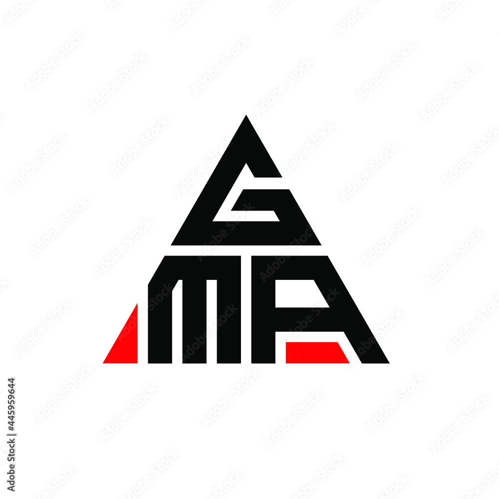 GMA triangle letter logo design with triangle shape. GMA triangle logo ...