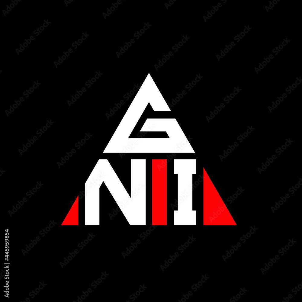 GNI triangle letter logo design with triangle shape. GNI triangle logo ...