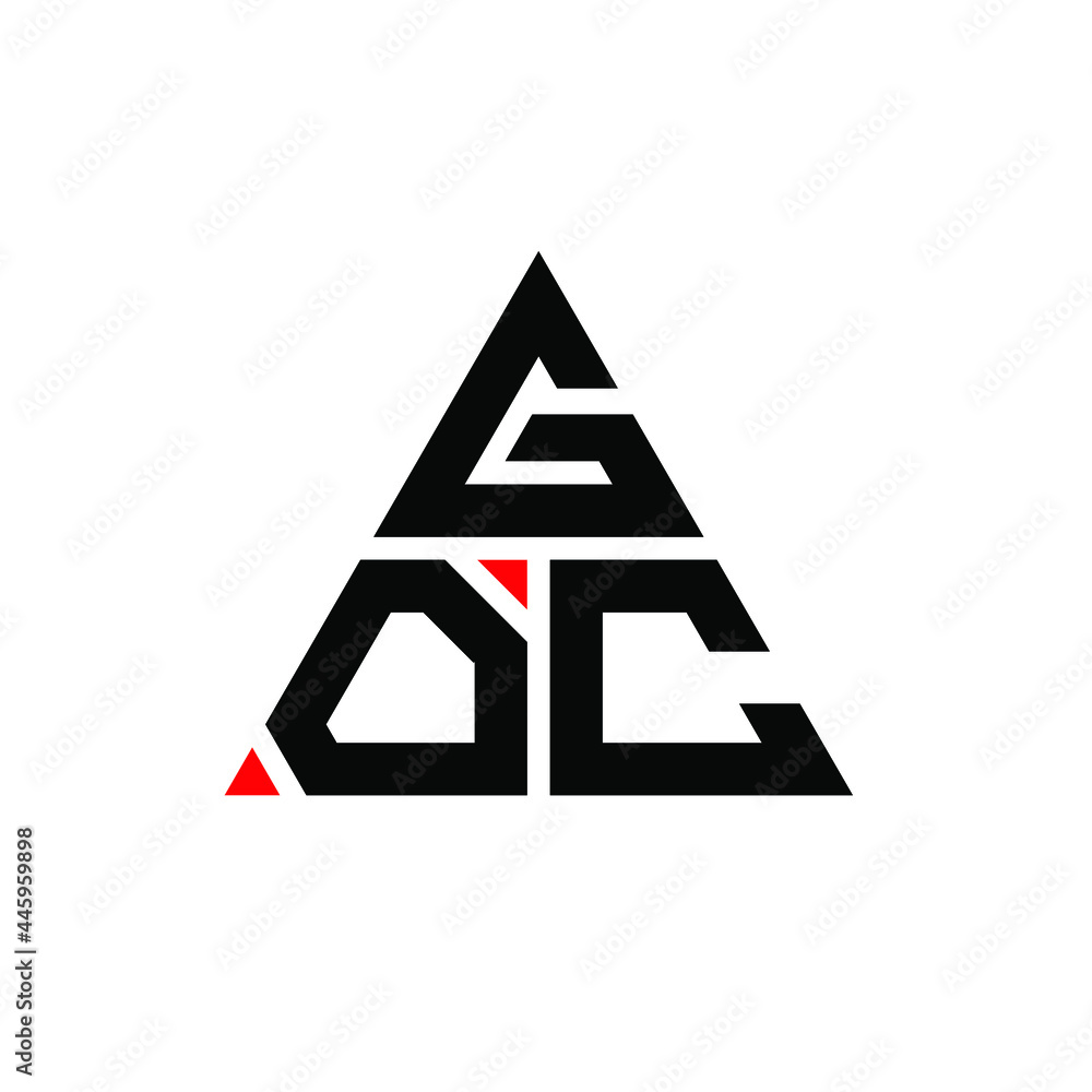 GOC triangle letter logo design with triangle shape. GOC triangle logo ...