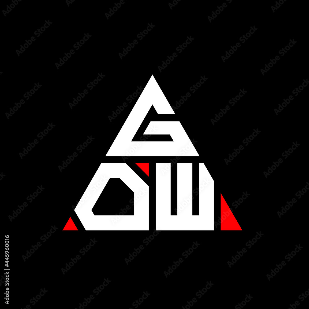 GOW triangle letter logo design with triangle shape. GOW triangle logo ...