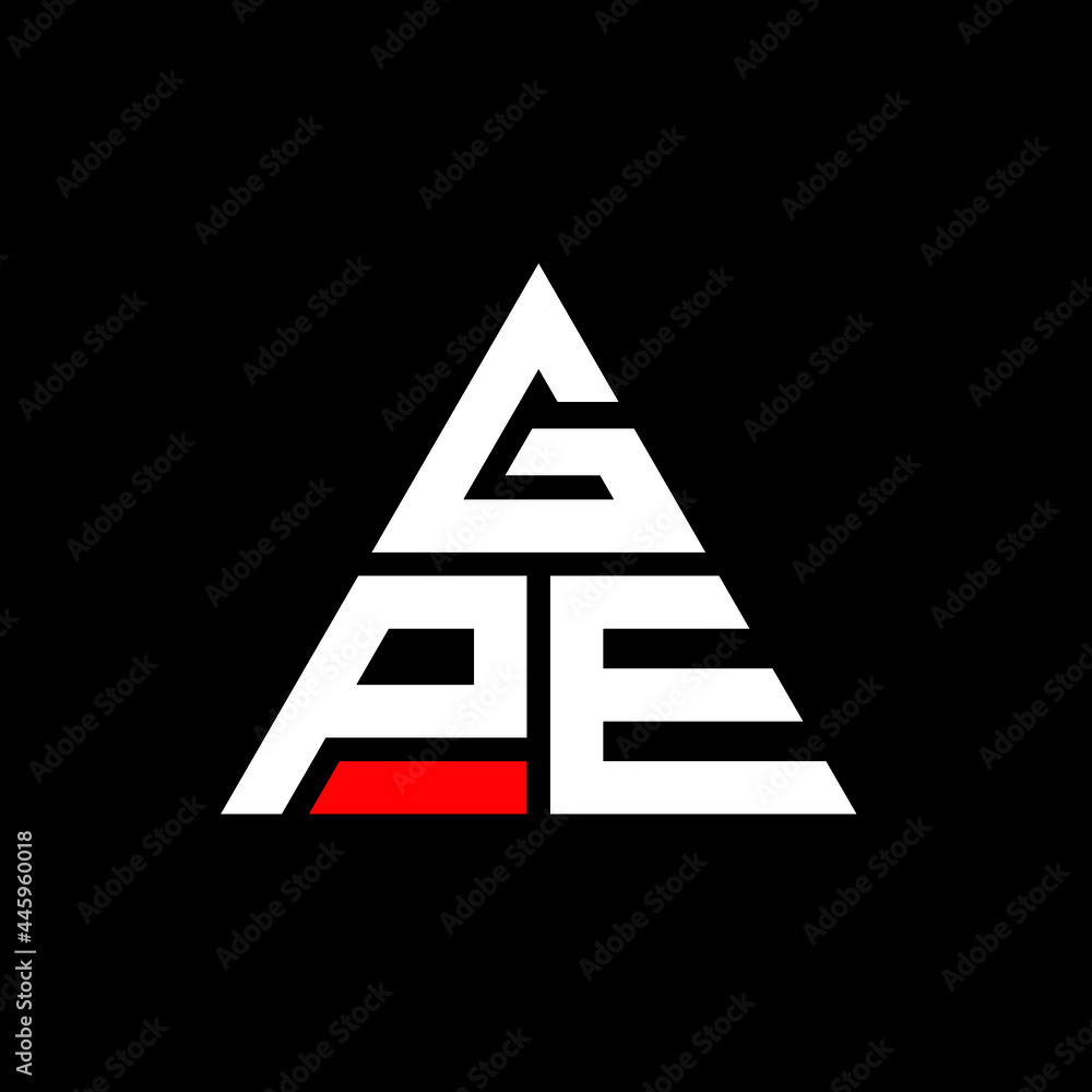 GPE triangle letter logo design with triangle shape. GPE triangle logo ...