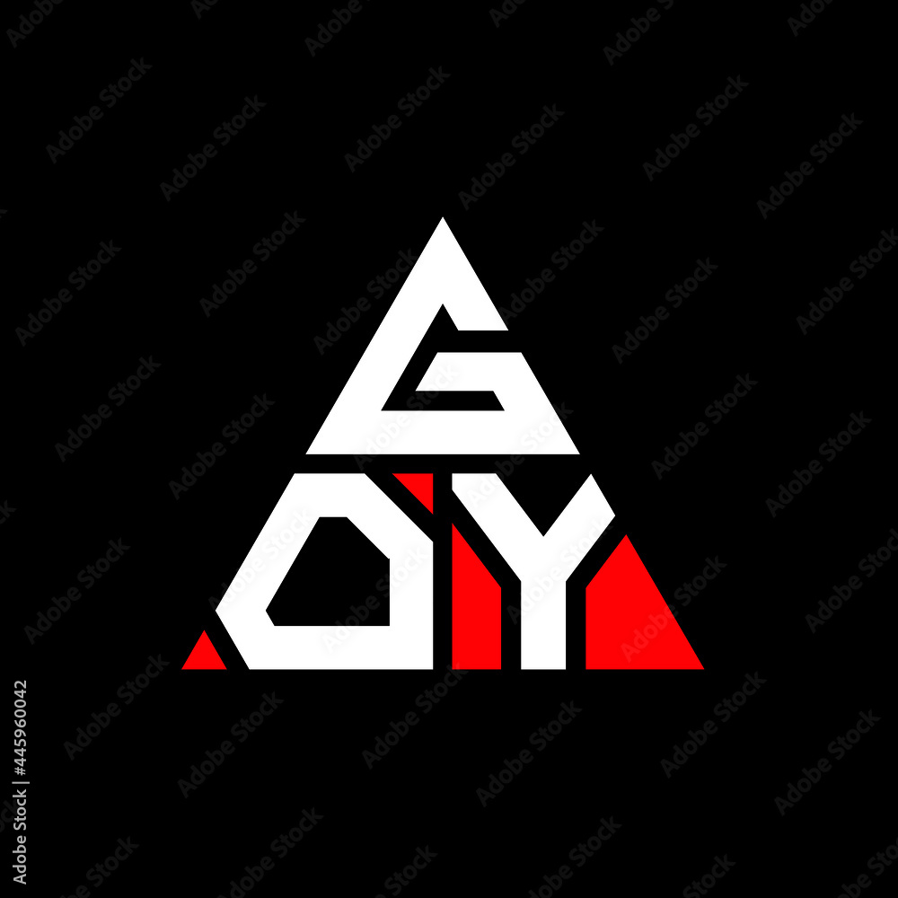 GOY triangle letter logo design with triangle shape. GOY triangle logo ...