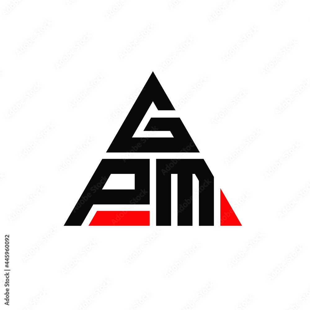 GPM triangle letter logo design with triangle shape. GPM triangle logo ...