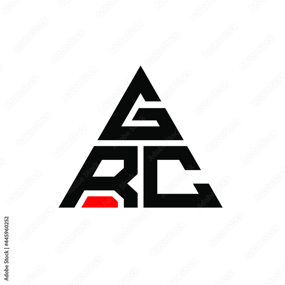 GRC triangle letter logo design with triangle shape. GRC triangle logo ...