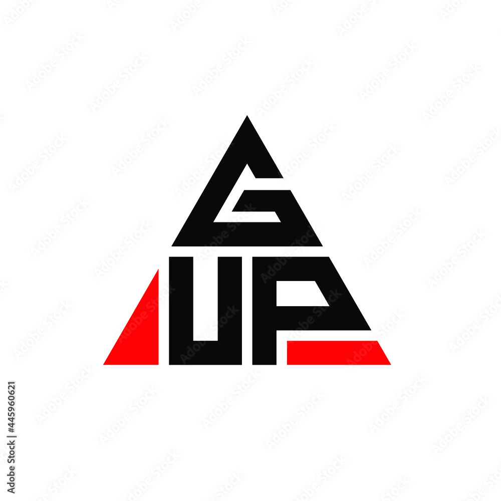 GUP triangle letter logo design with triangle shape. GUP triangle logo ...