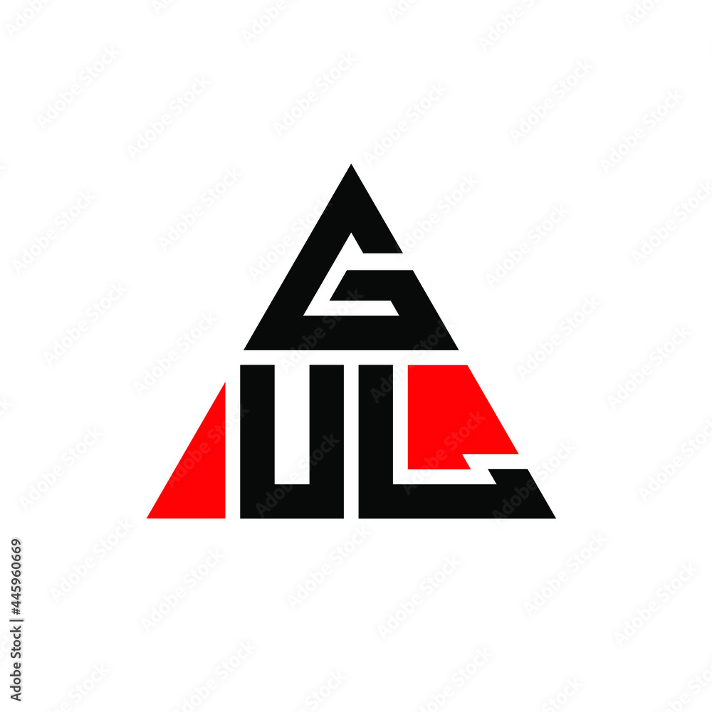 GUL triangle letter logo design with triangle shape. GUL triangle logo ...