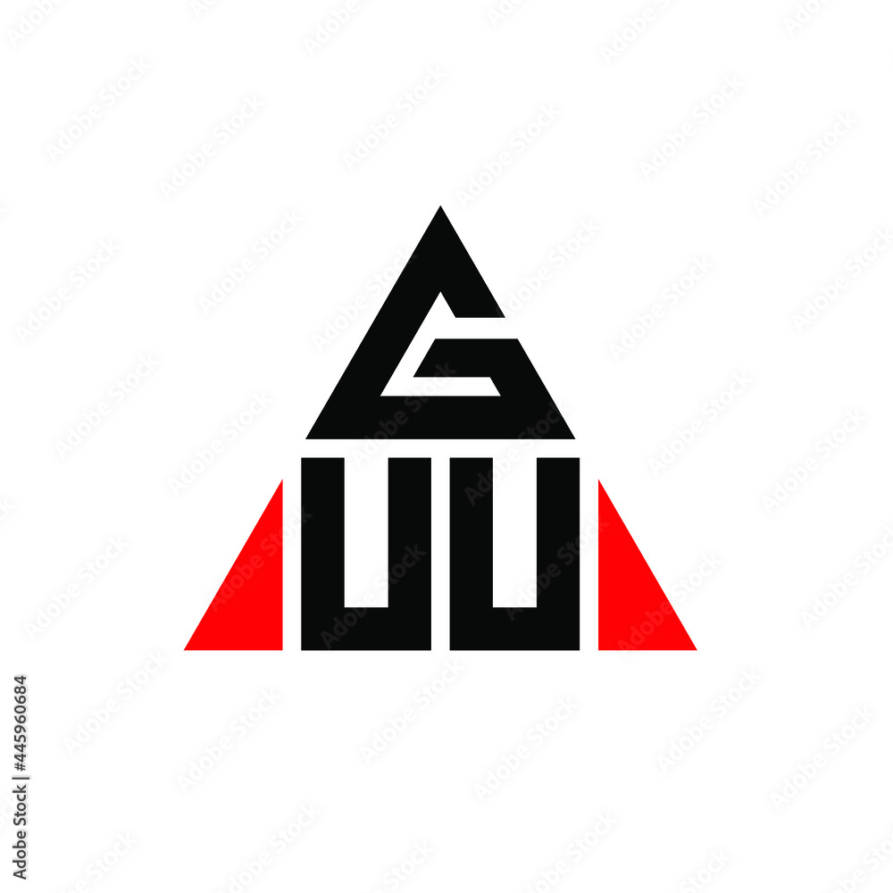GUU triangle letter logo design with triangle shape. GUU triangle logo ...