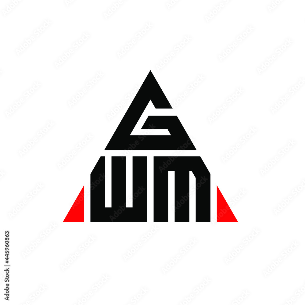 GWM triangle letter logo design with triangle shape. GWM triangle logo ...