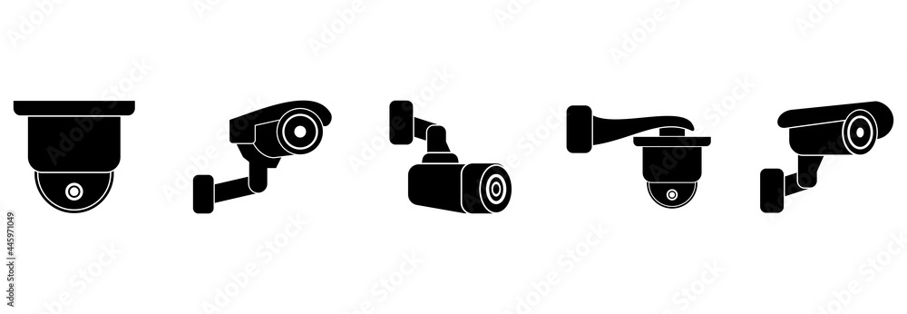 cctv camera icon set vector sign symbol Stock Vector | Adobe Stock