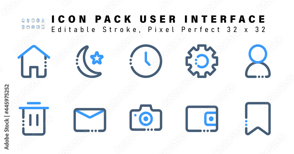 Icon Set of User Interface Two Color Icons. Contains such Icons as User ... Icon Set of User Interface Two Color Icons. Contains such Icons as User ...