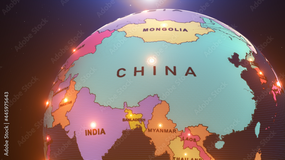 a world map of China, 3d rendering, Stock Illustration | Adobe Stock