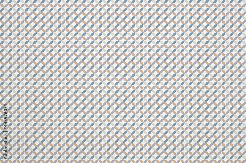 White washi paper with blue and brown shippou pattern which is very ...