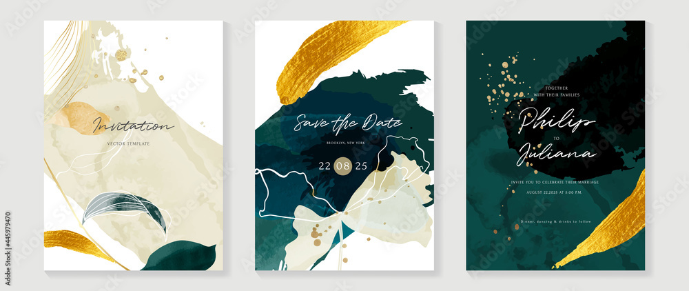 Abstract art background vector. Luxury invitation card background with ...