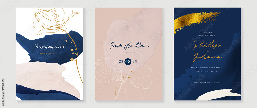 Abstract art background vector. Luxury invitation card background with ...