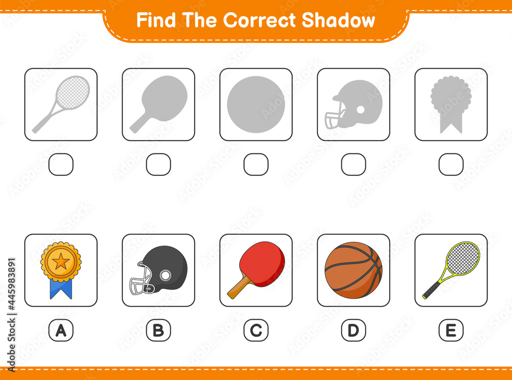 Find the correct shadow. Find and match the correct shadow of Ping Pong ...