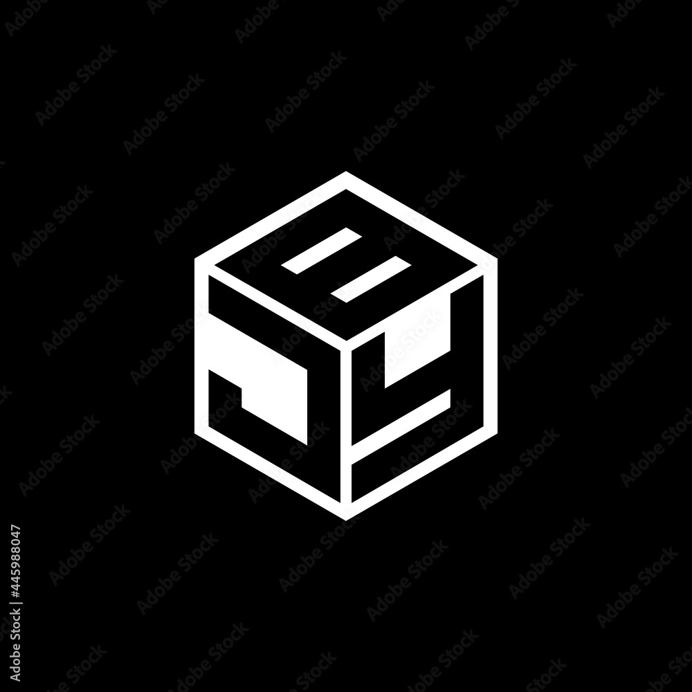 JYB letter logo design with black background in illustrator, vector ...