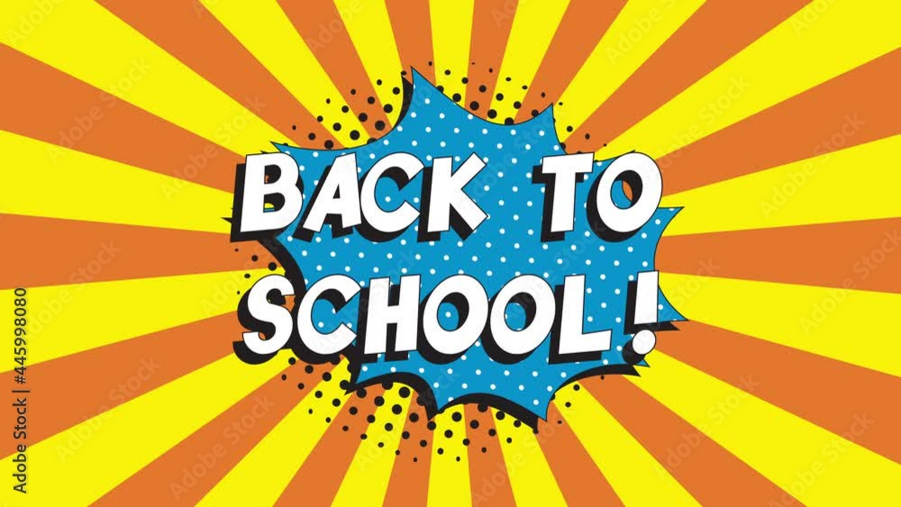 BACK TO SCHOOL! comics concept background with radial lines. Simple ...
