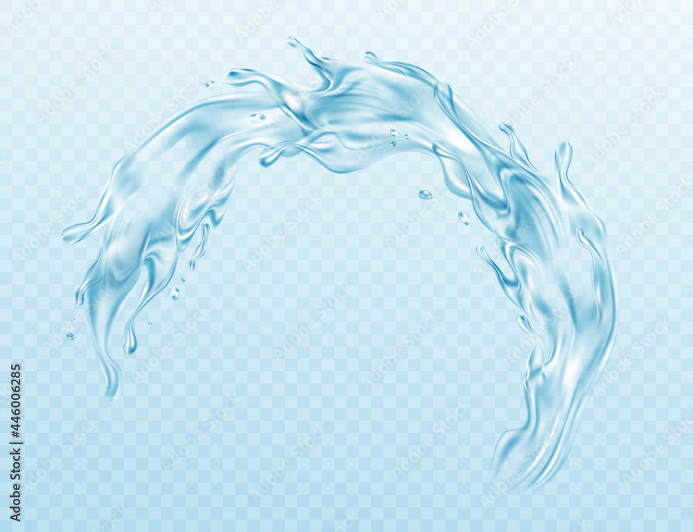 Realistic illustration Water splash isolated on transparent background ...