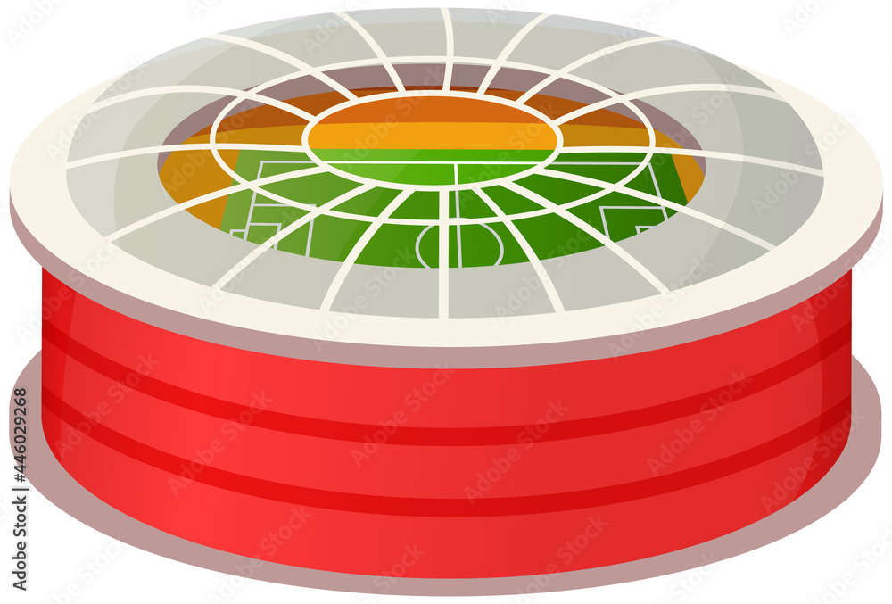 Sports stadium arena vector illustration in flat style. Modern football ...