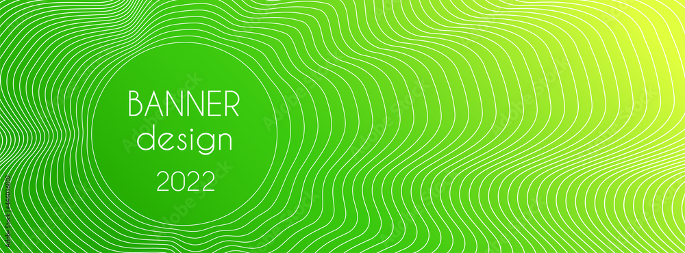 Abstract green vector long banner. Trendy minimal template for facebook ...