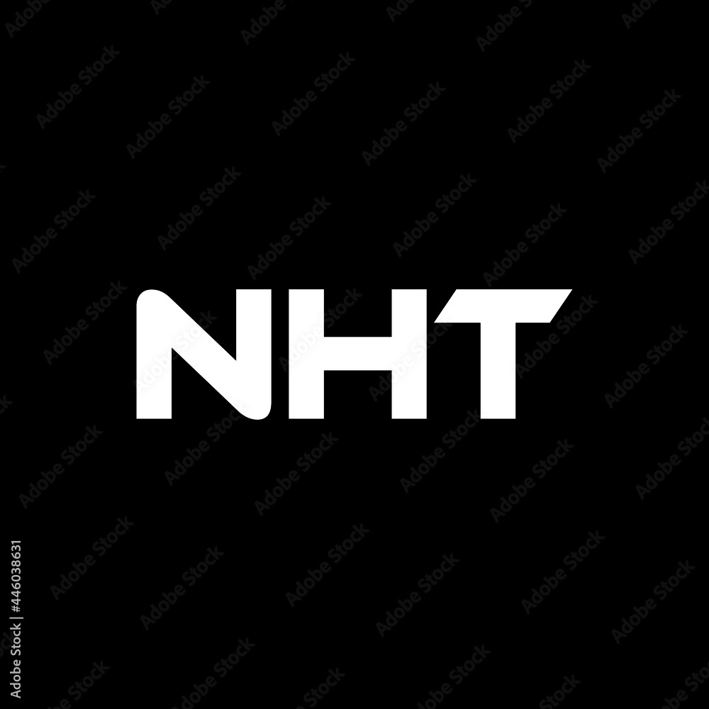 NHT letter logo design with black background in illustrator, vector ...