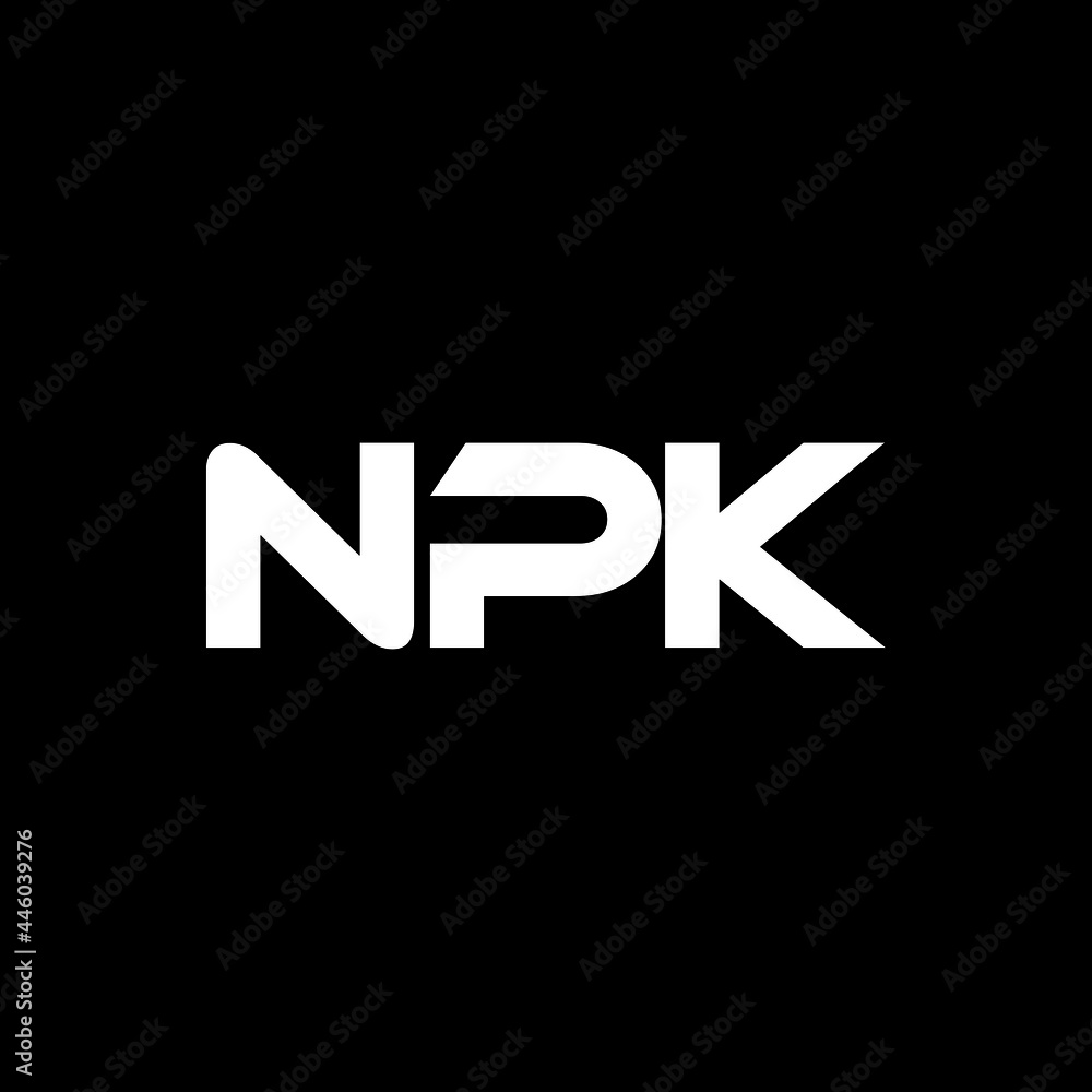 NPK letter logo design with black background in illustrator, vector ...