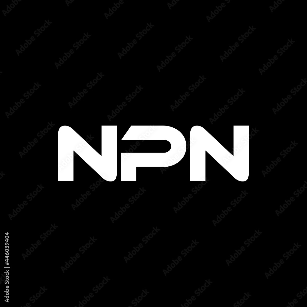 NPN letter logo design with black background in illustrator, vector ...
