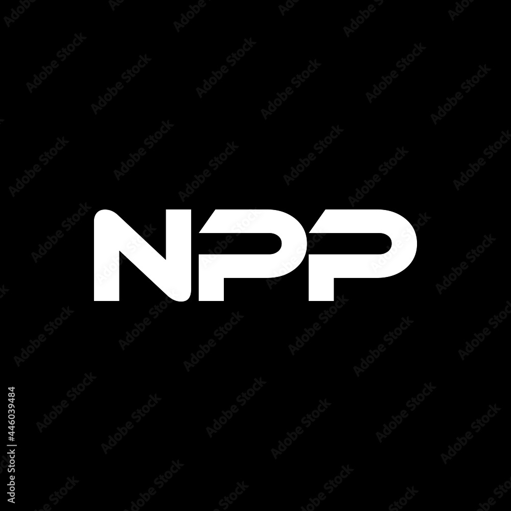 NPP letter logo design with black background in illustrator, vector ...