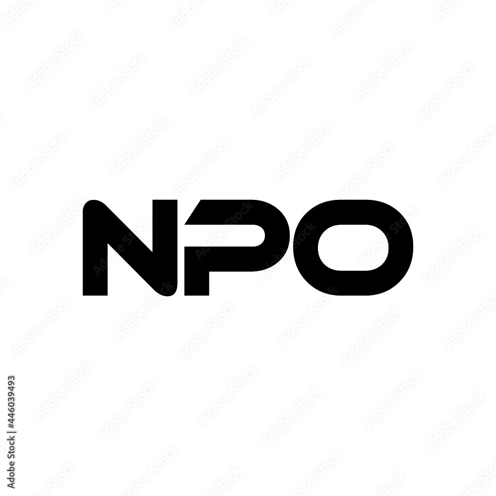 NPO letter logo design with white background in illustrator, vector ...