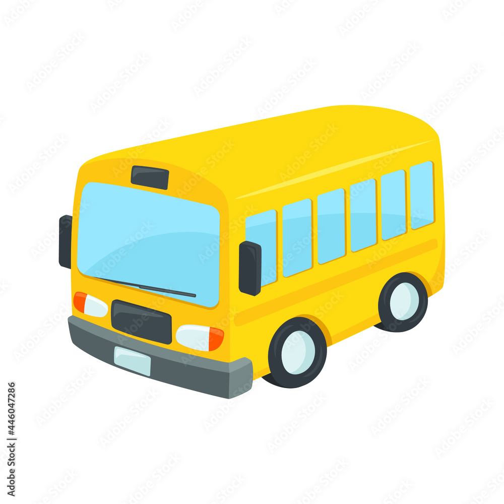 School Bus Sign Emoji Icon Illustration. Transport Vector Symbol ...