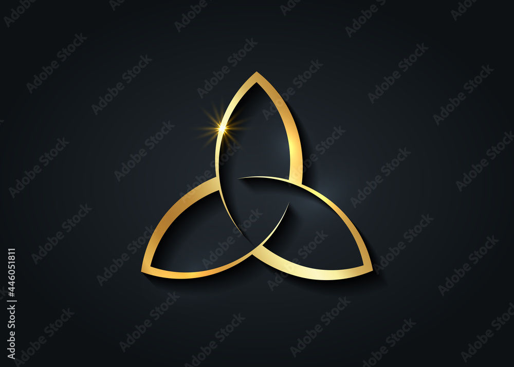 Triquetra gold logo, Trinity Knot, Pagan Celtic symbol Triple Goddess ...