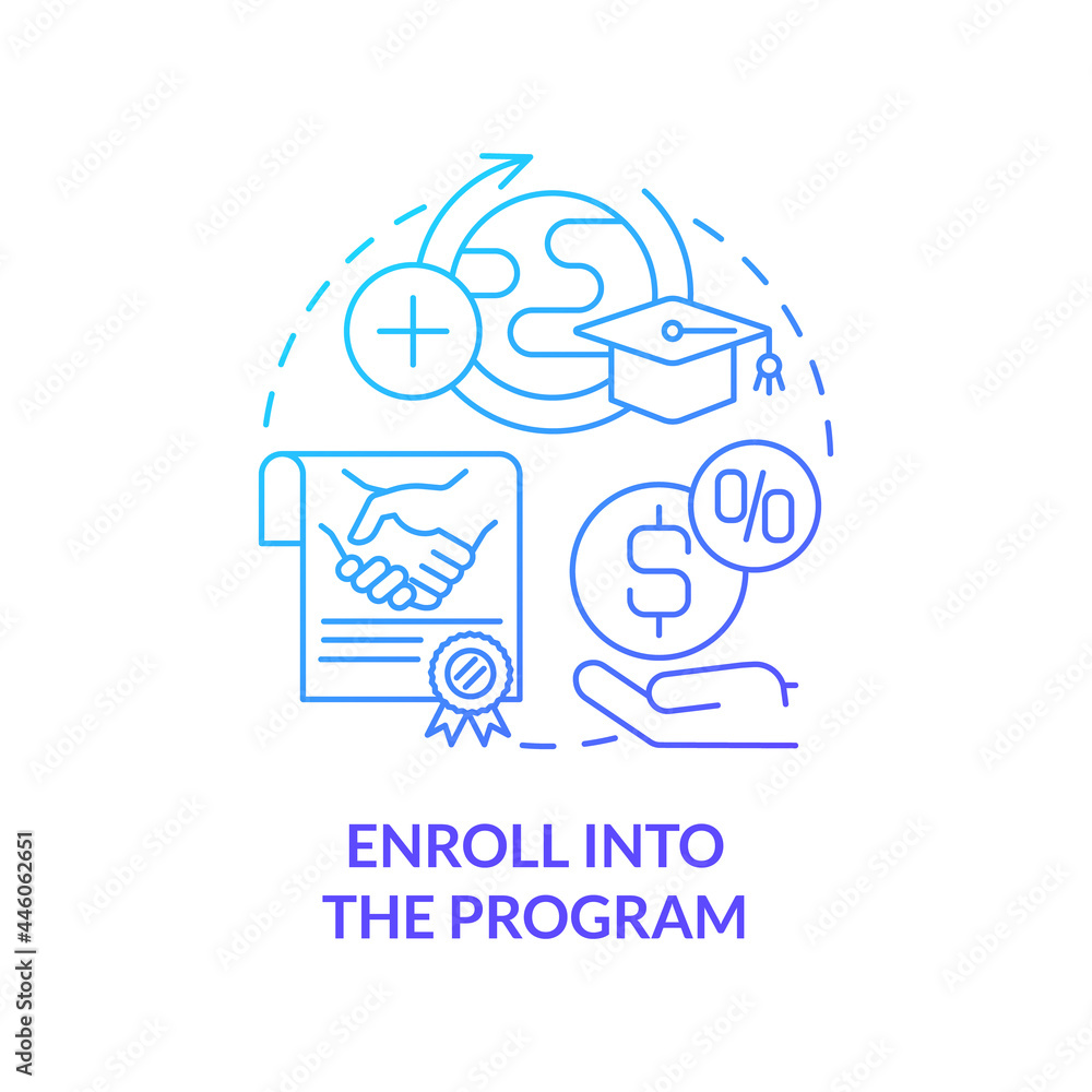 Enroll into internship program concept icon. Intern procedure abstract ...