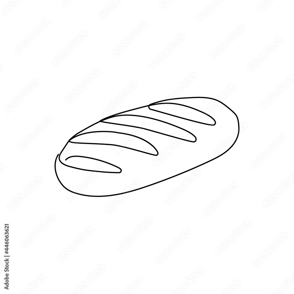 Loaf of bread one line art. Continuous line drawing of White bread. Stock Vector | Adobe Stock