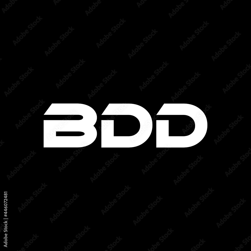 Vecteur Stock BDD letter logo design with black background in ...