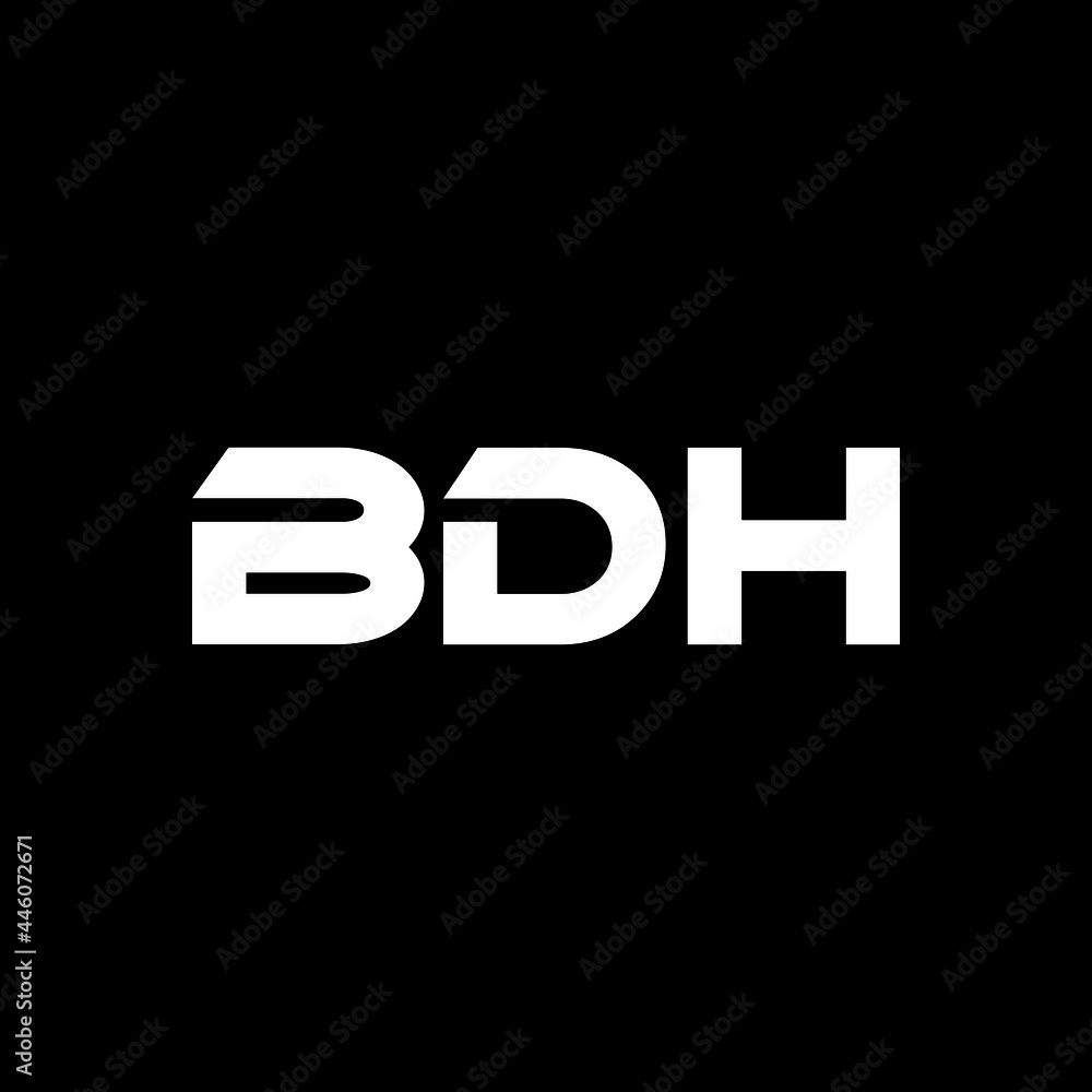 BDH letter logo design with black background in illustrator, vector ...