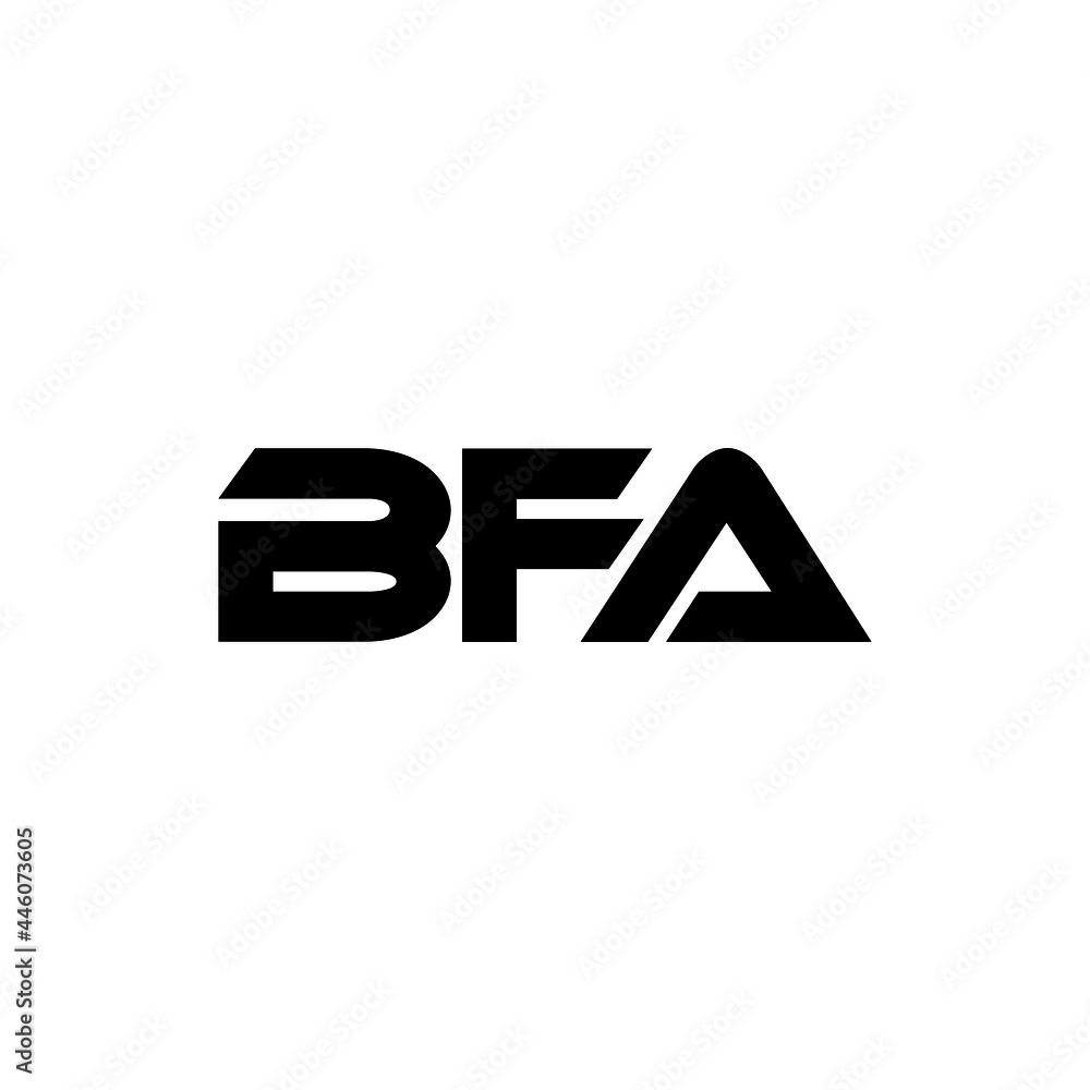 BFA letter logo design with white background in illustrator, vector ...