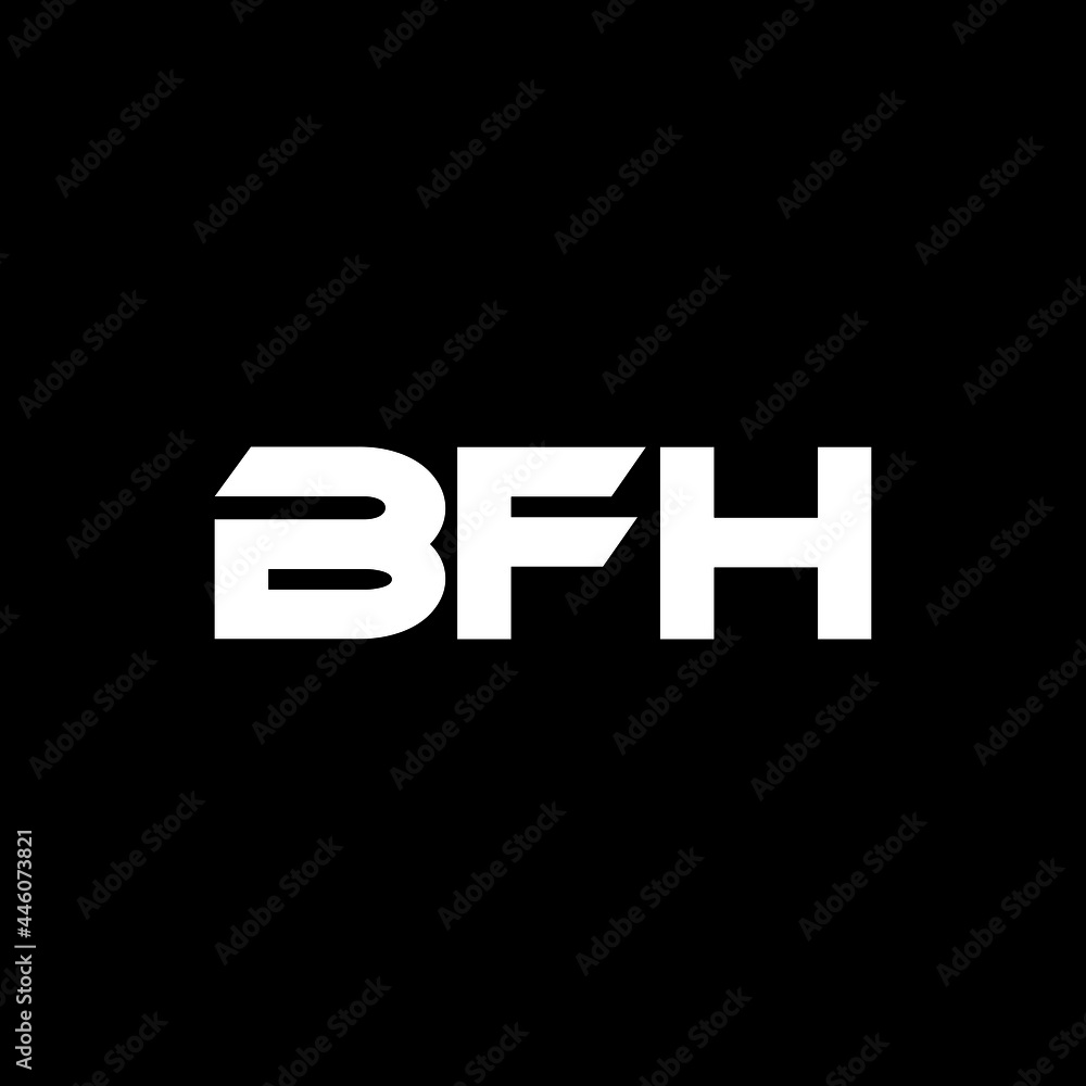 BFH letter logo design with black background in illustrator, vector ...