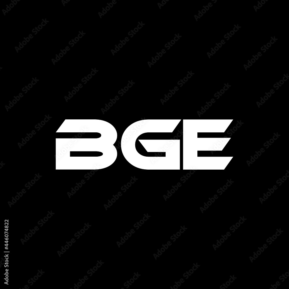 BGE letter logo design with black background in illustrator, vector ...