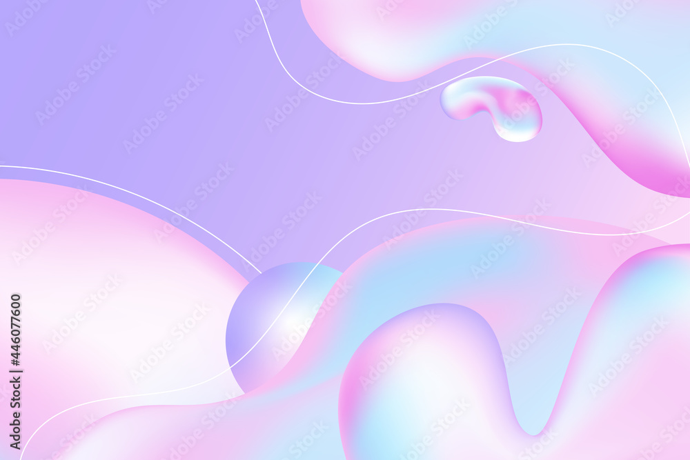 Colorful gradient liquid smooth rounded shape backdrops. Holographic ...