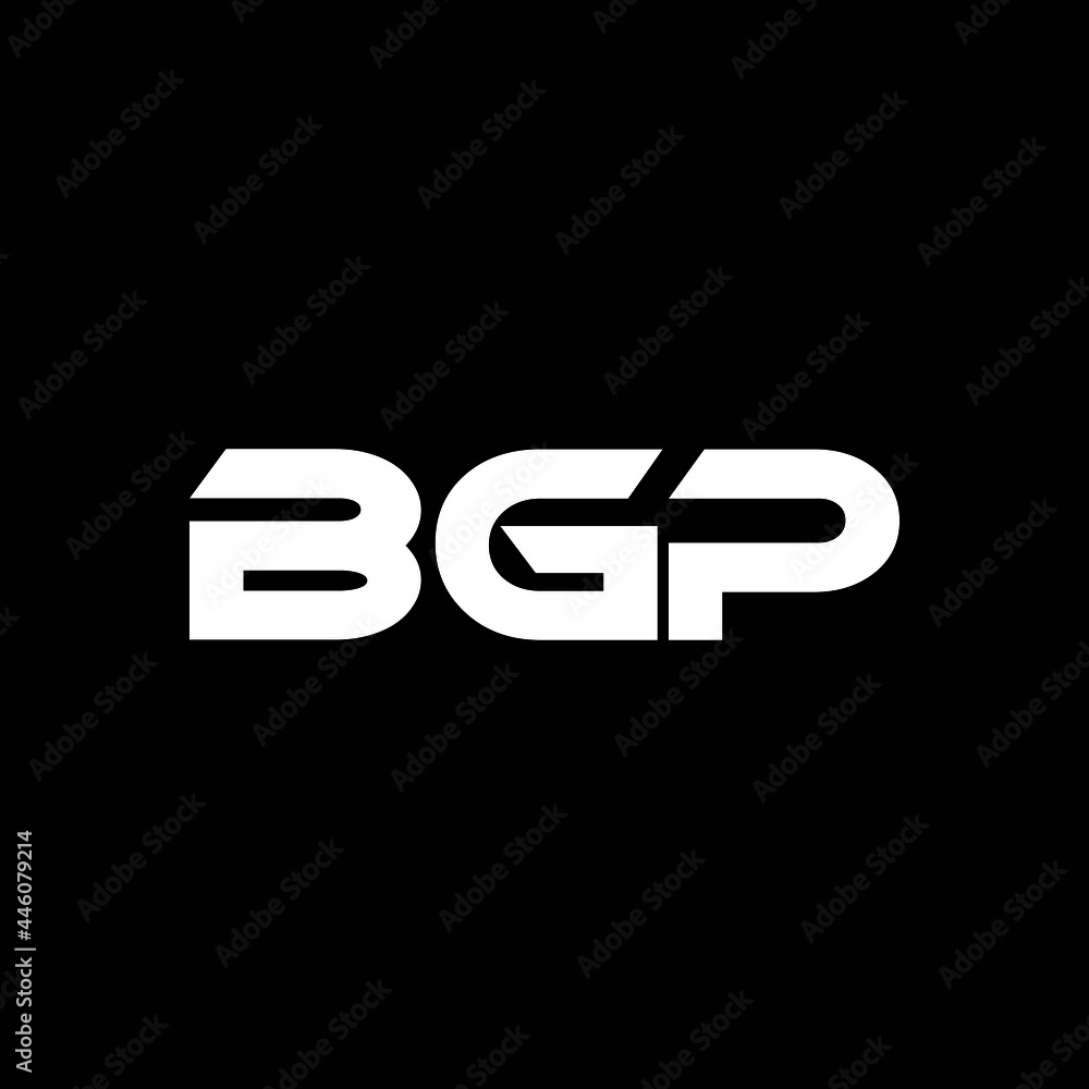 BGP letter logo design with black background in illustrator, vector ...