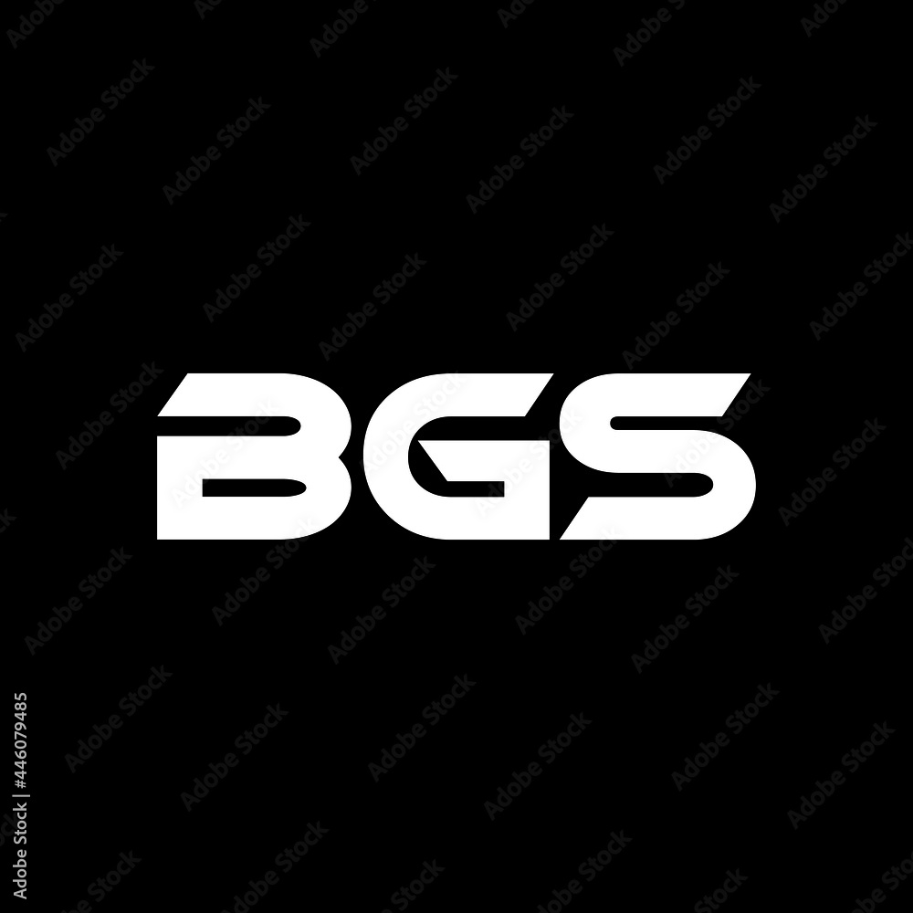 BGS letter logo design with black background in illustrator, vector ...