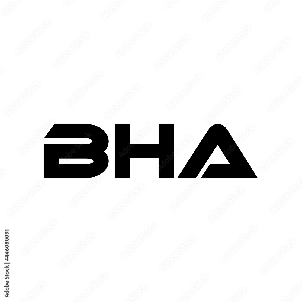 BHA letter logo design with white background in illustrator, vector ...
