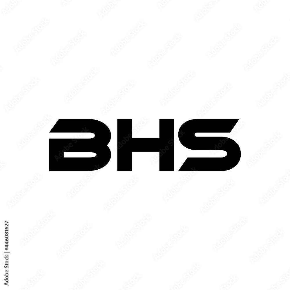 BHS letter logo design with white background in illustrator, vector ...